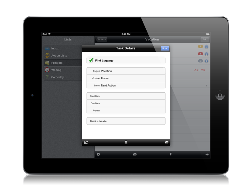 Action Lists iPad Task Details – DazeEnd.org